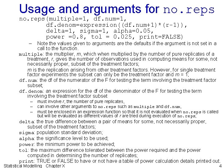 X Sample size and power X A X