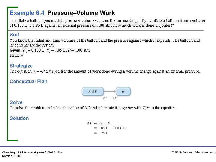 Example 6 1 Internal Energy Heat and Work