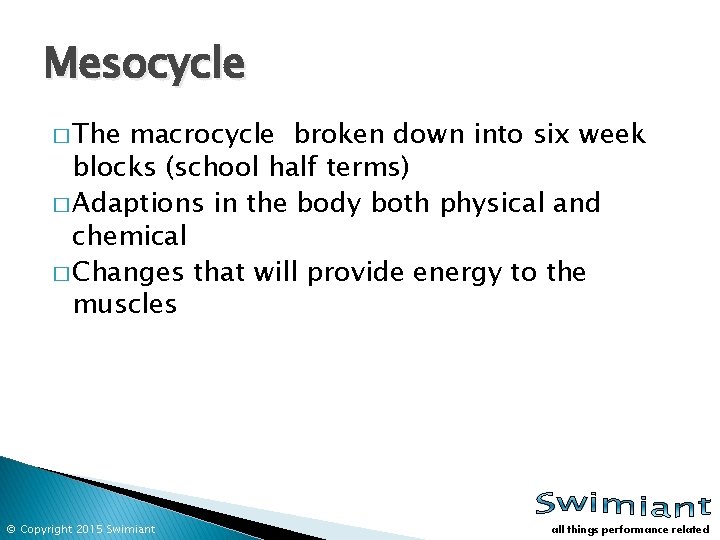 Periodisation Ian Turner all things performance related Copyright