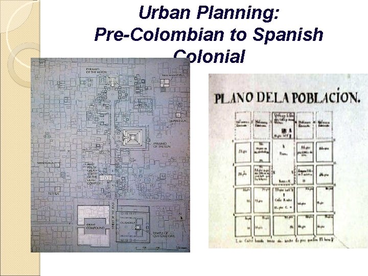 LAND USE IN LATIN AMERICA Urban Planning PreColombian