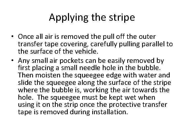 DNR Engine Numbers and Reflective Striping Installation Installation