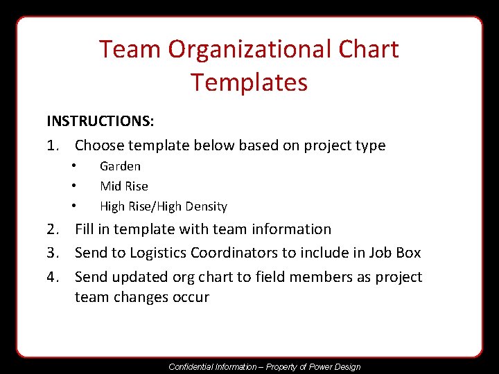 Team Organizational Chart Templates INSTRUCTIONS 1 Choose template