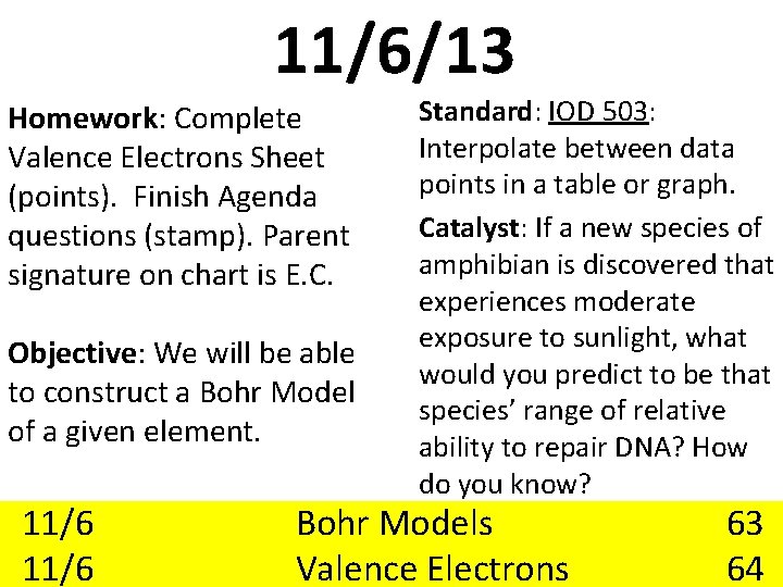 11613 Homework Complete Valence Electrons Sheet points Finish