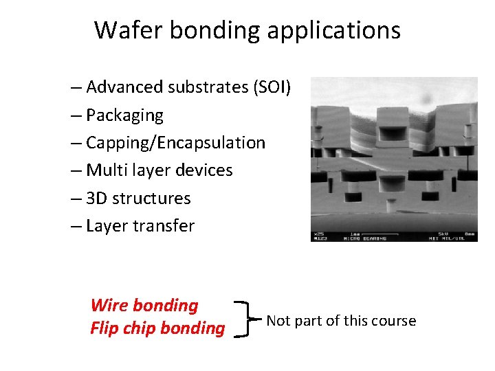 Wafer bonding Chapter 17 CMP Chapter 16 sami