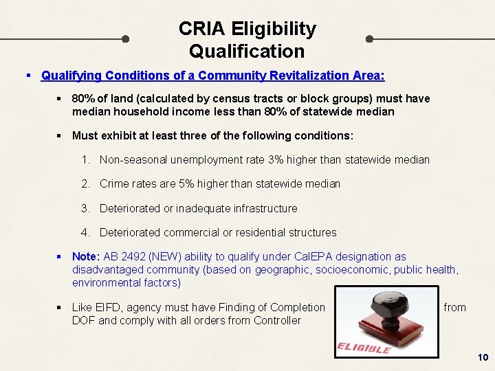 Presentation to California State Association of Counties CSAC