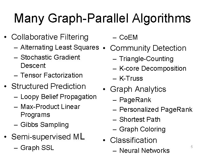 Graph X Unifying DataParallel and GraphParallel Analytics Presented