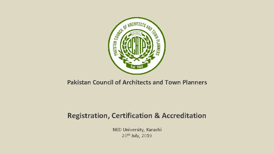 Pakistan Council of Architects and Town Planners Registration