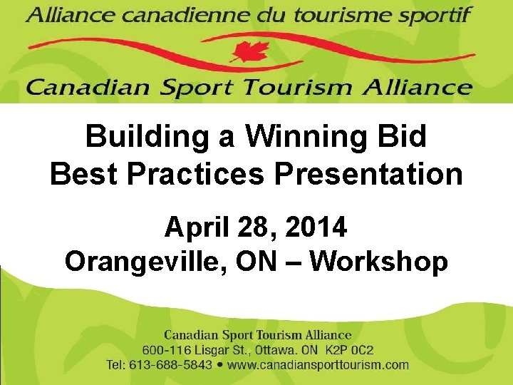 Building a Winning Bid Best Practices Presentation April