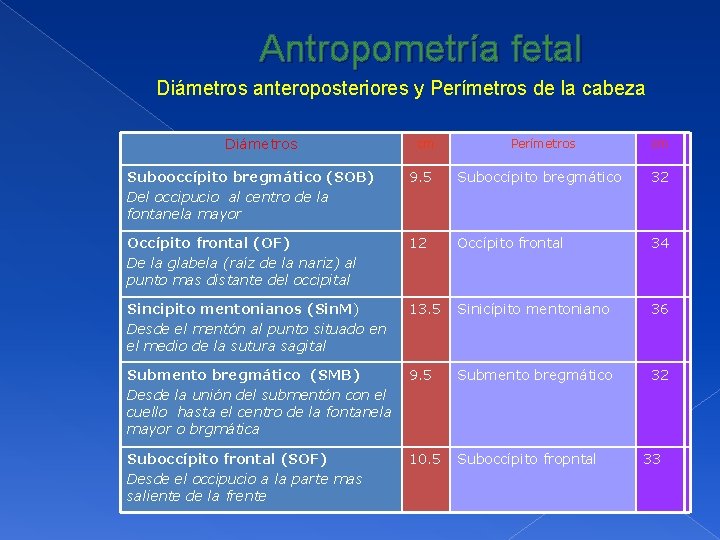 Mvil Fetal Cabeza Suturas Fontanelas Antropometra fetal Colocacin