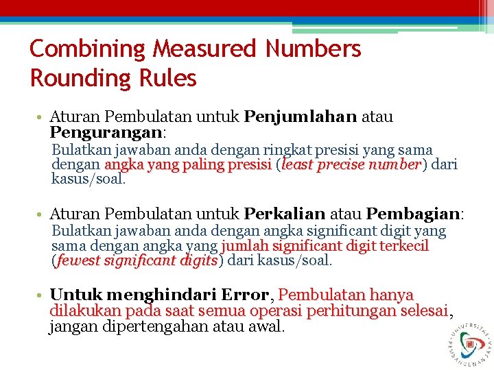 Dasar Logika Matematika Week 11 Rounding Rules Dealing