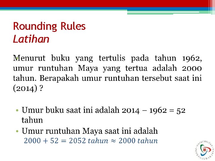 Dasar Logika Matematika Week 11 Rounding Rules Dealing