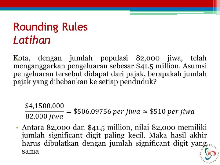 Dasar Logika Matematika Week 11 Rounding Rules Dealing