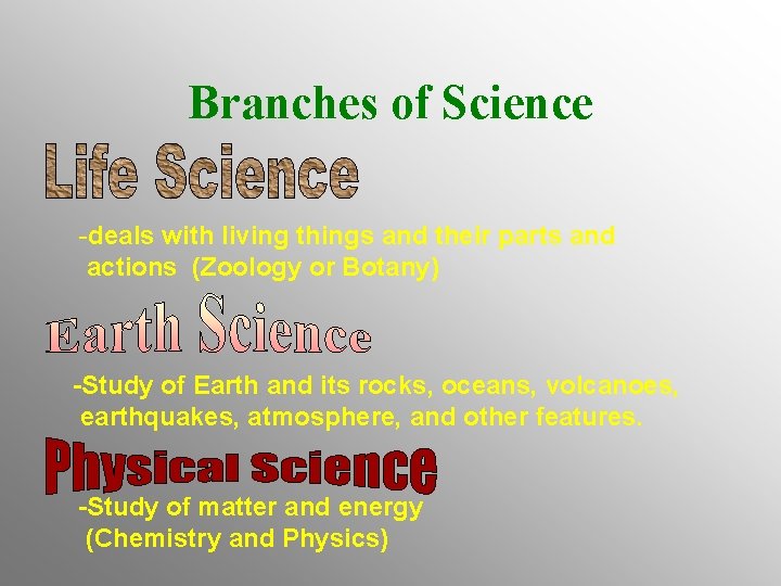 Chapter 1 Science Skills What is Science Using