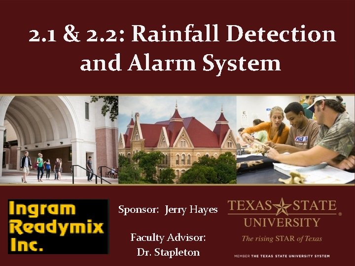 2 1 2 2 Rainfall Detection and Alarm