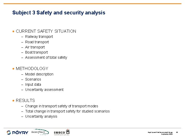 HIGH SPEED RAIL ASSESSMENT NORGE Technical and Safety