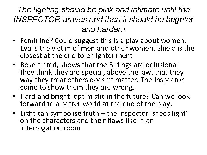 An Inspector Calls Writing a LOT about a