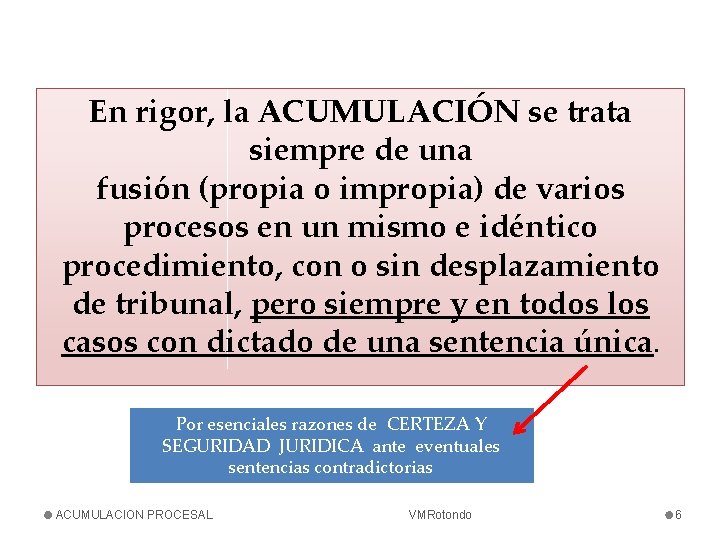 LA ACUMULACION PROCESAL VMRotondo 1 Todos los temas