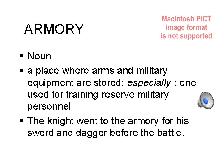 Vocabulary Words for The Castle in the Attic