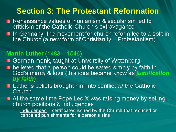 Chapter 5 Section 3 4 The Protestant Reformation