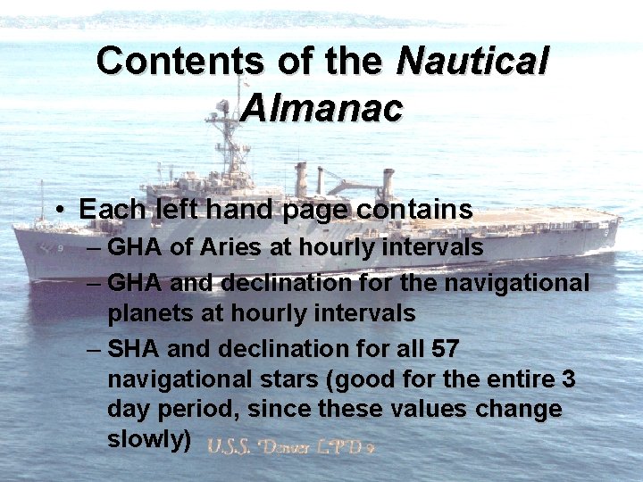 LESSON 20 Sight Reduction Using the Nautical Almanac