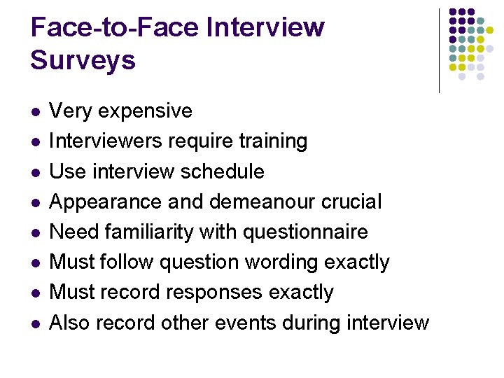 Survey Research Neuman and Robson Ch 8 Introduction