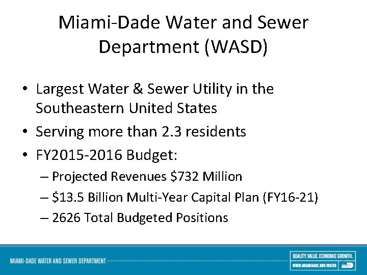 MiamiDade Water Sewer Department Reuse Every Drop Has