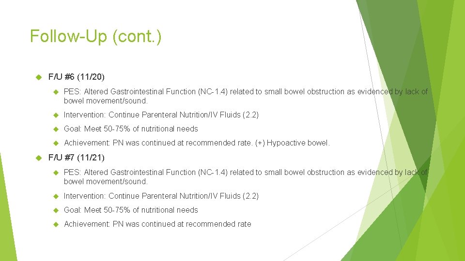 Case Report Nutritional Management of Small Bowel Obstruction
