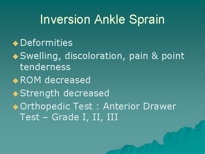 Foot Ankle Lower Leg Injuries Great Toe Sprain