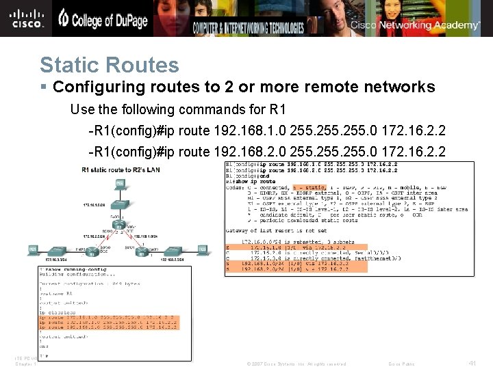 Static Routing Protocols and Concepts Chapter 2 Modified