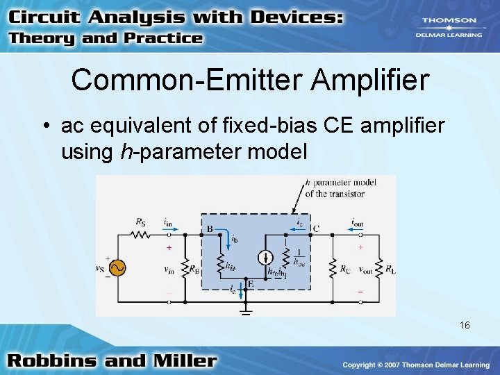 Chapter 29 Transistor Amplifiers Use of Capacitors in