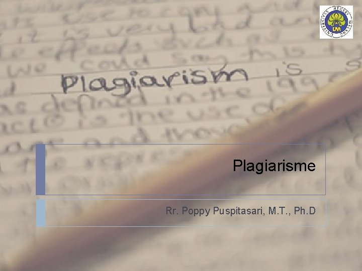 Plagiarisme Rr Poppy Puspitasari M T Ph D