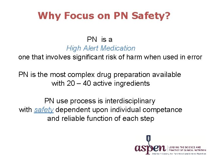 Improving Parenteral Nutrition PN Safety Prescribing and Labeling