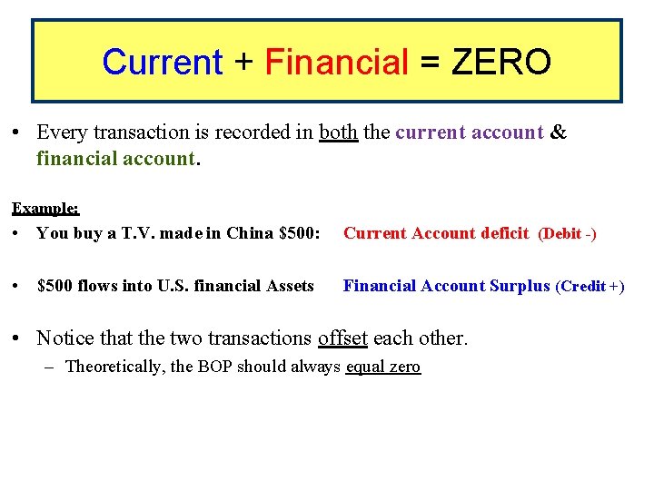 Balance of Payments Open Market Economies NX 0