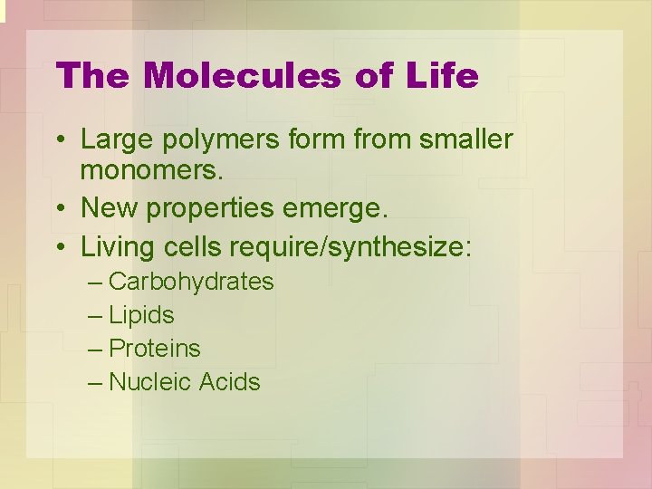 Ch 5 Structure and Function of Macromolecules AP