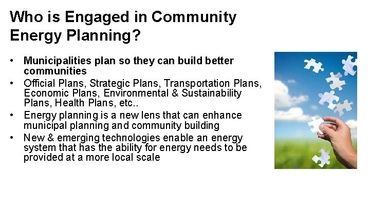 Module 1 Community Energy Planning Benefits and Applications