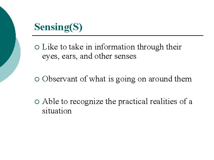 MYERS BRIGGS TYPE INDICATOR MBTI Introduction to Your