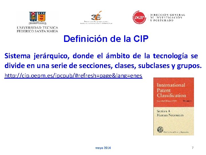 Clasificacin Internacional de Patentes CIP y Bsqueda del