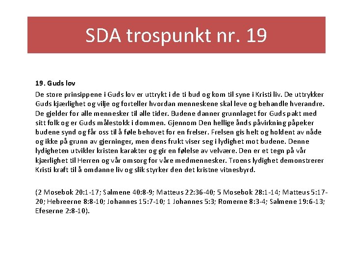 SDA pillars of faith According to Morris Venden