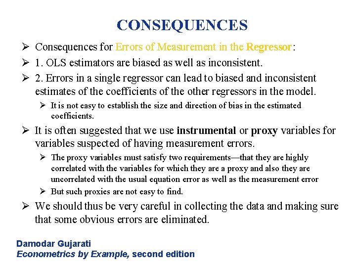 CHAPTER 7 REGRESSION DIAGNOSTIC IV MODEL SPECIFICATION ERRORS