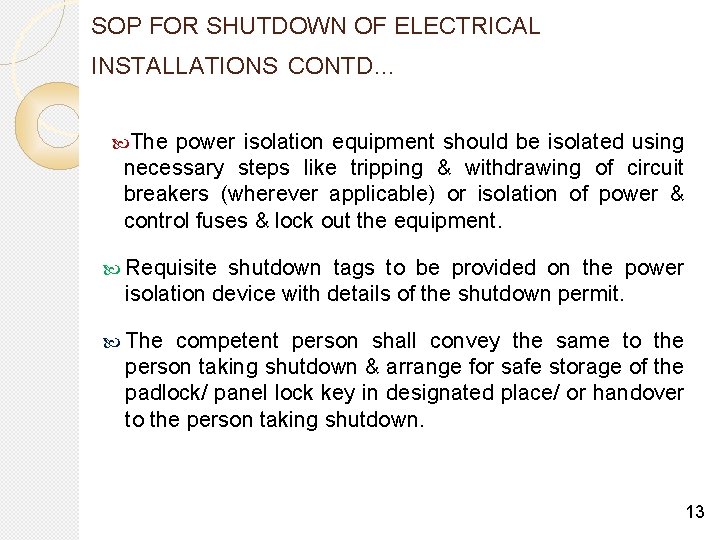 ELECTRICAL SAFETY a culture a habit not just