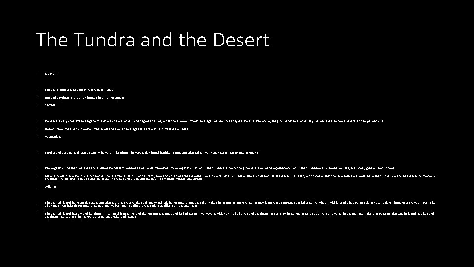 The Tundra Biome Science Project By Jaylin Henry