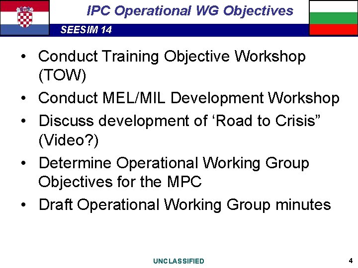 Operational Working Group SEESIM 14 Initial Planning Conference
