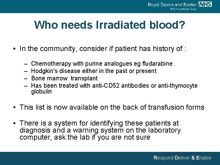 Blood Transfusion Update for General Practice Hospital Transfusion
