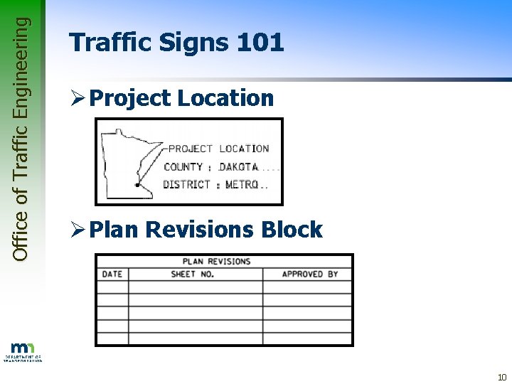Office of Traffic Engineering Chapter 7 Signing Plan