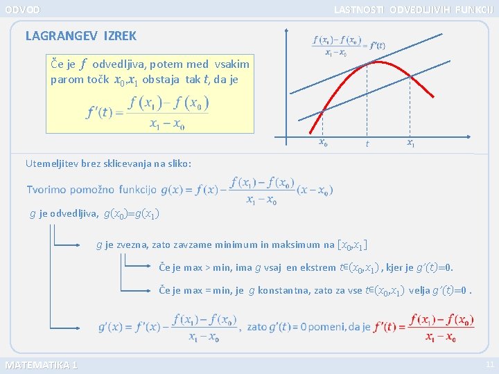 ODVODI FUNKCIJ VE SPREMENLJIVK MATEMATIKA 1 1 ODVODI