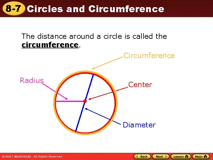 8 7 Circles and Circumference A circle is