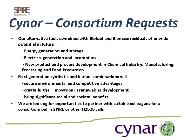 Introduction Cynar PLC are pioneers in developing a