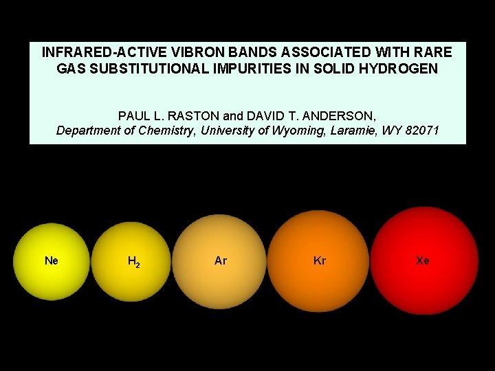 INFRAREDACTIVE VIBRON BANDS ASSOCIATED WITH RARE GAS SUBSTITUTIONAL