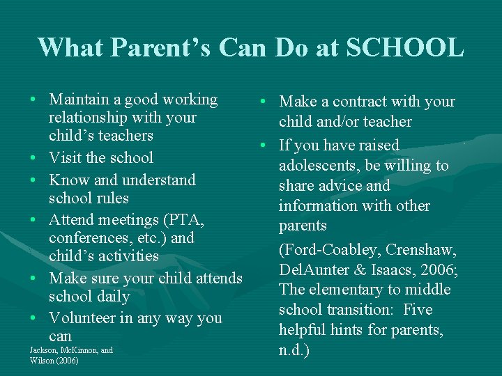 The Transition from Elementary School to Middle School