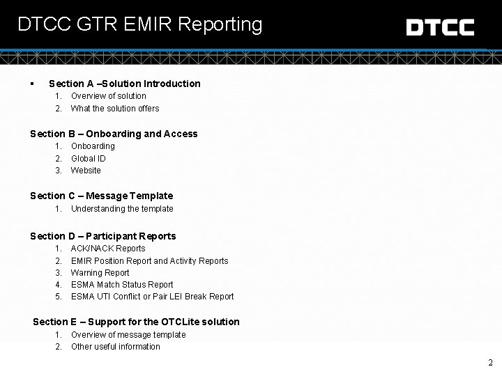 EMIR STRATEGY OTC LITE SOLUTION INTRODUCTION AND OVERVIEW